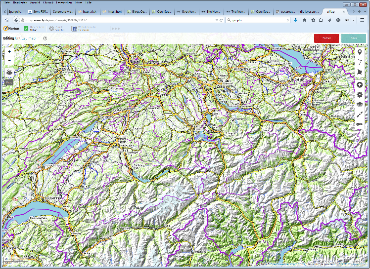 OpenTopoMap background layer on umap.osm.ch | Swiss OpenStreetMap Association